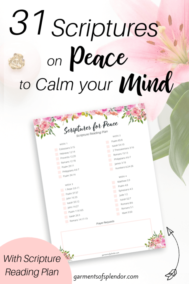 31 Scriptures on Peace to Calm your Heart and Mind