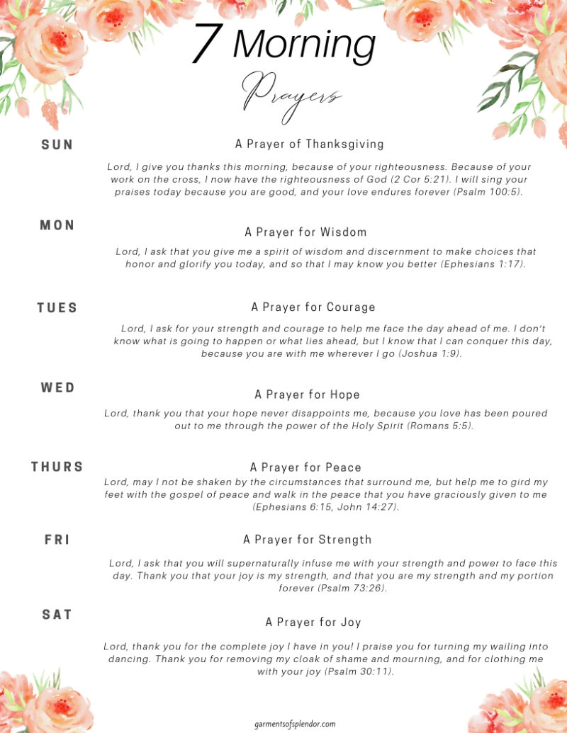 21 Short Morning Prayers to Brighten your Day (with Free Printable)