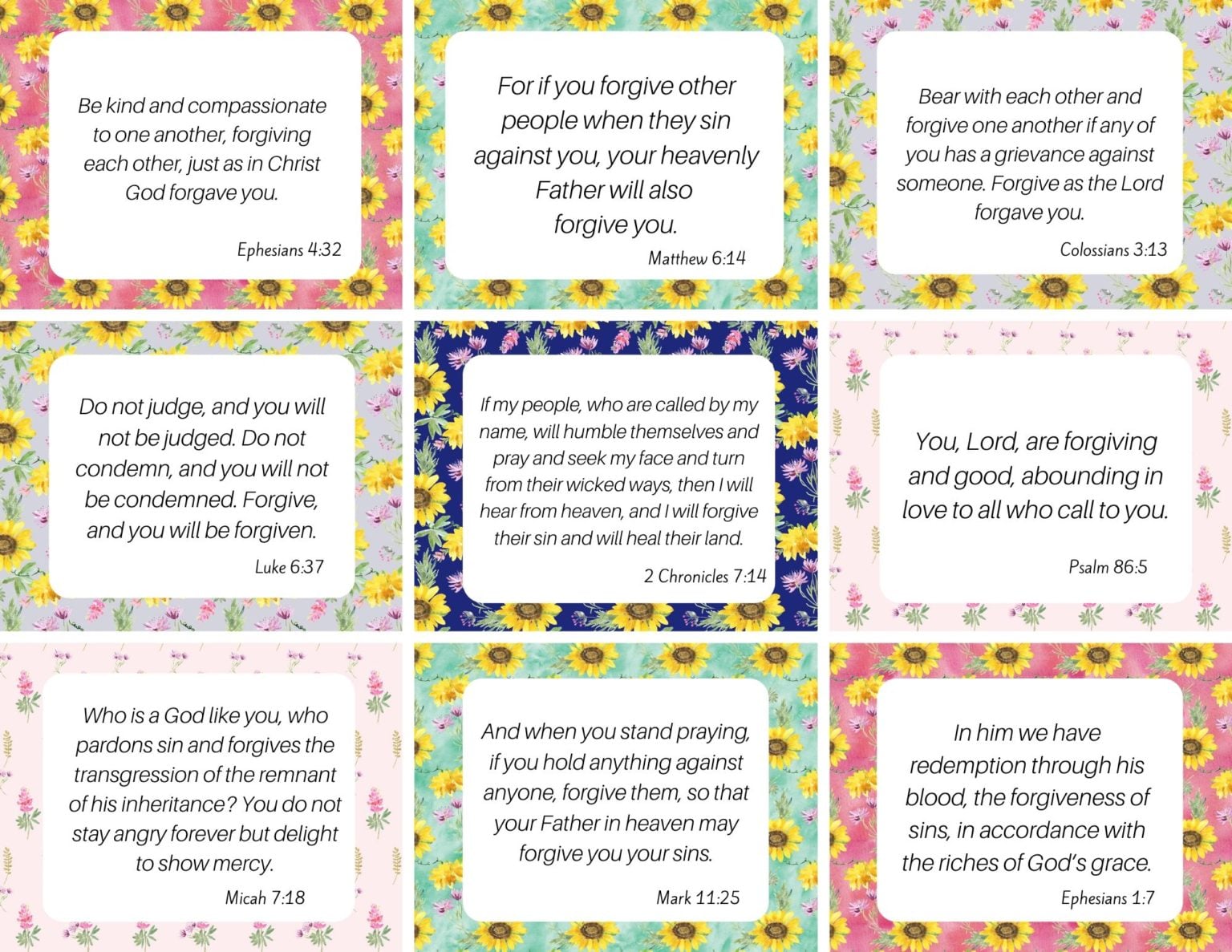 100 Amazing (and FREE) Printable Scripture Cards