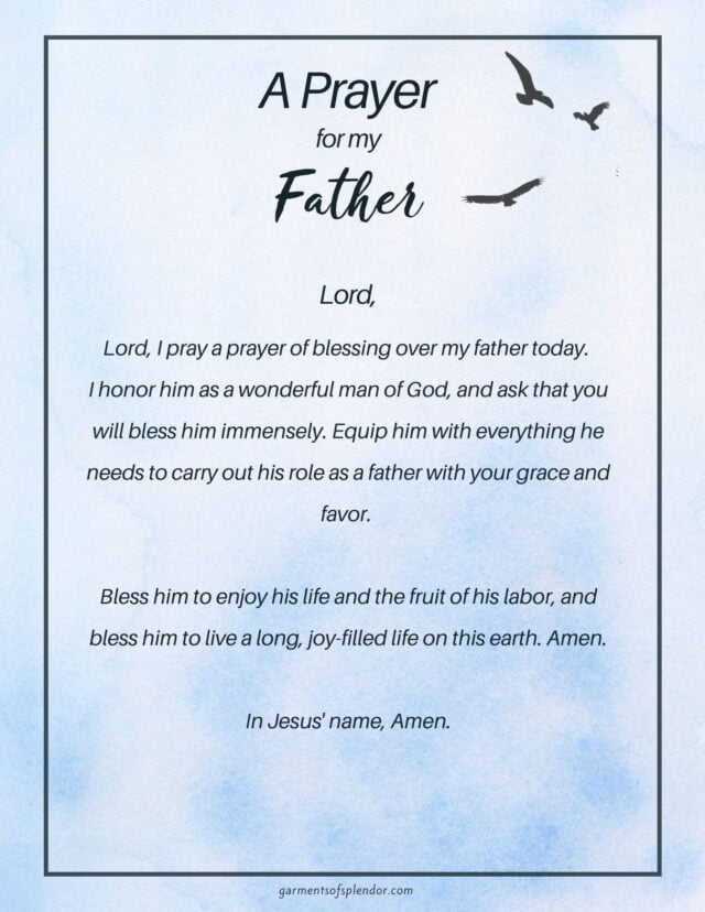 15 Inspiring Prayers for my Dad (with Free Printable)