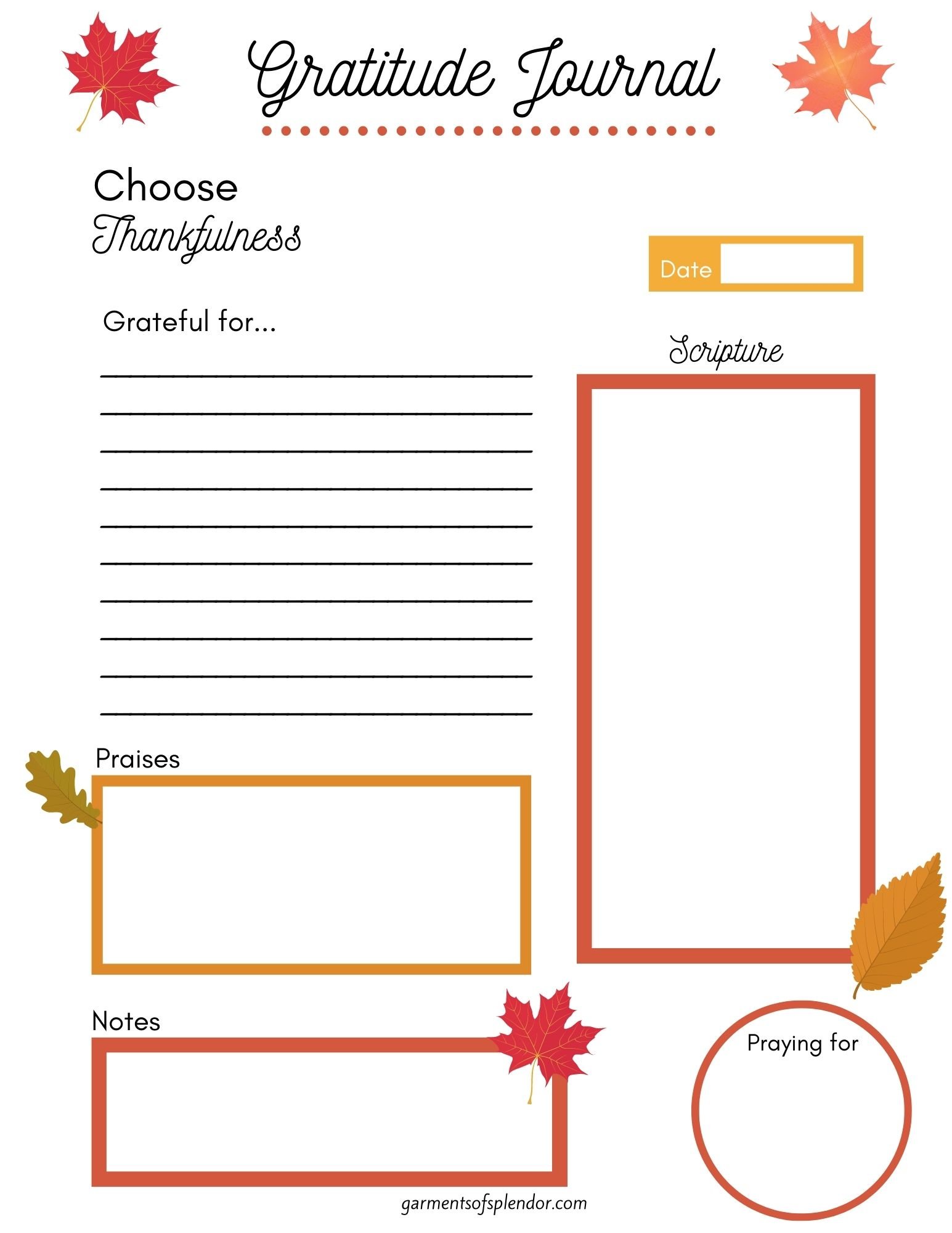 Free Fall and Thanksgiving Themed Bible Journaling Printables