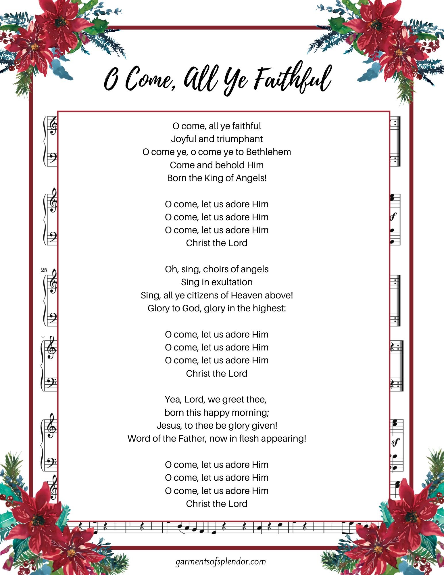 17 Beautiful Christmas Hymns to Uplift your Soul (with Free Printable ...