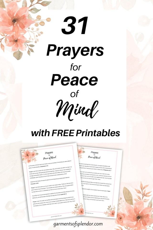 31 Prayers for Peace of Mind (with Free Printable Prayers)
