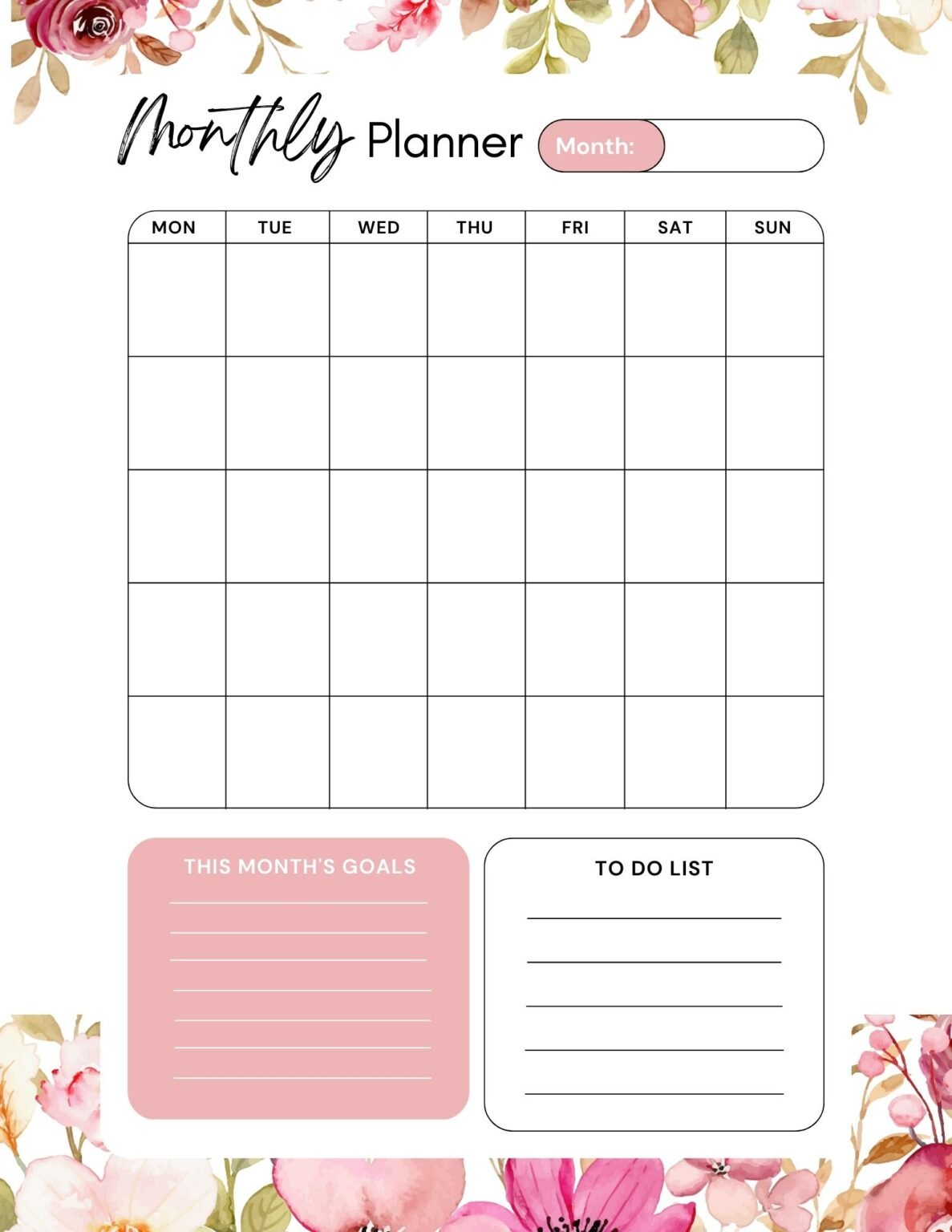 Free Printable Prayer Planner with Beautiful Floral Designs